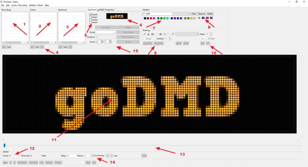 Editor – Pin2Dmd